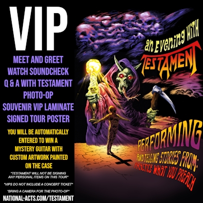 Testament VIP Upgrades and Concert Tickets